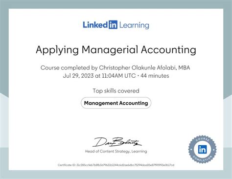 christopher olakunle afolabi mba on linkedin certificate of completion