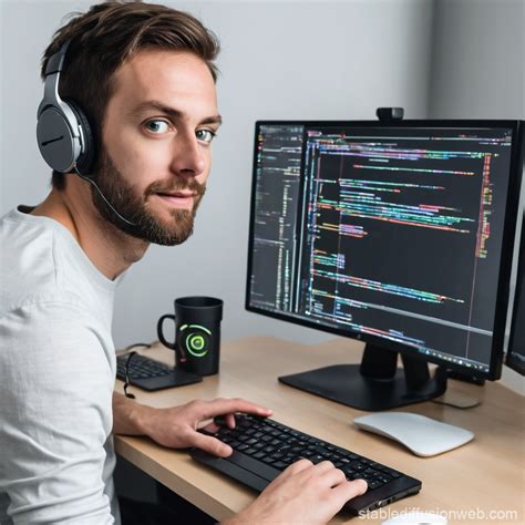 PC And Programmer Coding Stable Diffusion Online