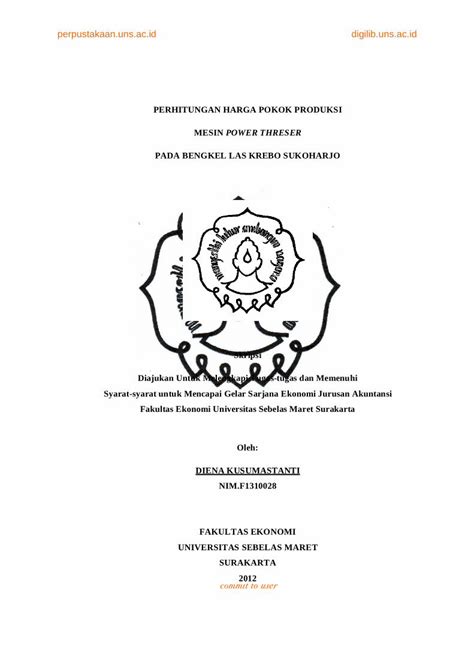 PDF PERHITUNGAN HARGA POKOK PRODUKSI MESIN A Pengertian Biaya Dan Laporan Biaya