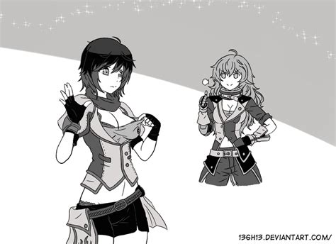 Один размер Yang Xiao Long Ruby Rose RWBY Anime Artist Аниме арт Аниме арт