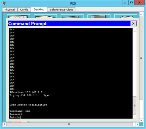 Как настроить telnet cisco packet tracer