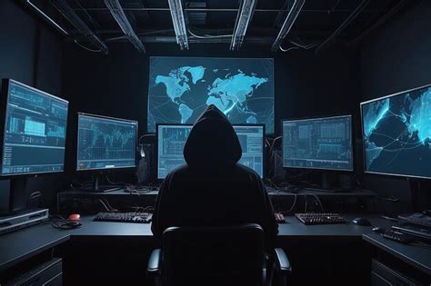 Premium Photo Dangerous Hooded Hacker Breaks Into Government Data