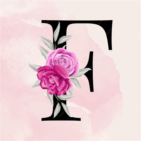 Premium Vector Black Letter F Font Romantic Typography With Pink