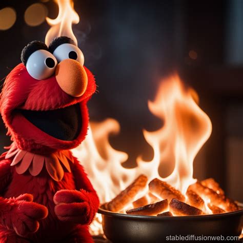 Elmo On Fire Stable Diffusion Online