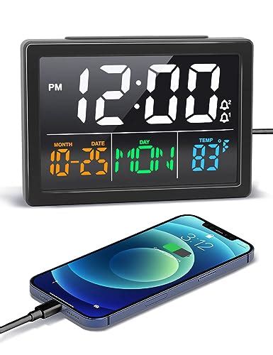 Digital Alarm Clock With 55 Big Led Time Display Adjustable Alarm