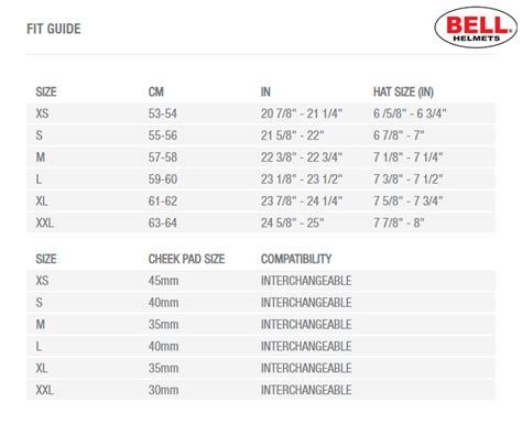 Bell Motorcycle Helmet Sizing Chart Webmotor Org