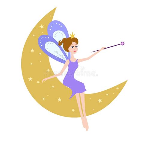 Silueta Negra De Hadas Con Una Vara Mágica Ilustración Del Vector