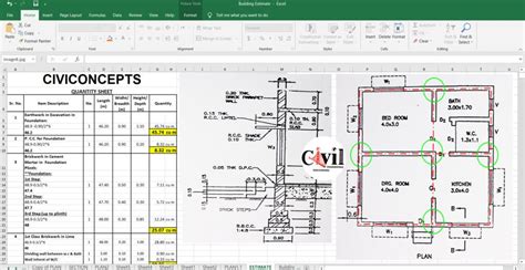How To Estimate The Full Building In Excel Sheet Excel Estimate Building