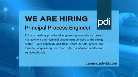 Pdi Ltd On Linkedin Principal Process Engineer We Have An