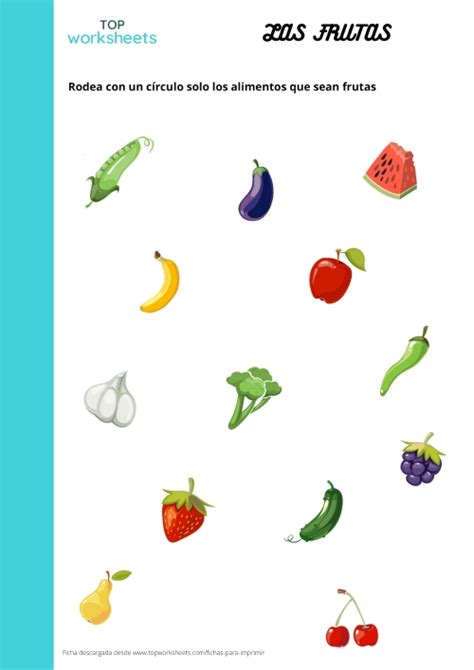 Colorea La Fruta Y Escribe Ficha Para Imprimir Topworksheets