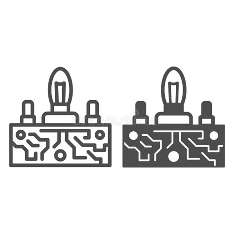 Lampas Pcb Control Line And Solid Icon Electronics Concept Printed Circuit Board Lamps Vector