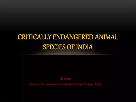 Critically Endangered Animal Species Of India Ppt