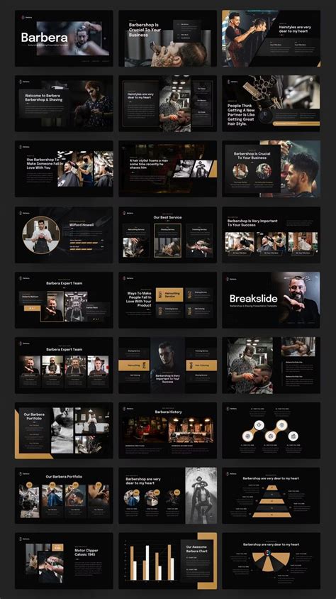 Barbershop And Shaving Powerpoint Template In 2024 Powerpoint Powerpoint Templates Powerpoint