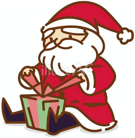 クリスマスプレゼントを用意するサンタイラスト No 23253351｜無料イラスト・フリー素材なら「イラストac」