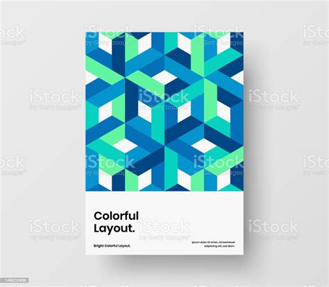 Template Desain Vektor Sampul Majalah Warnawarni Konsep Pamflet Pola