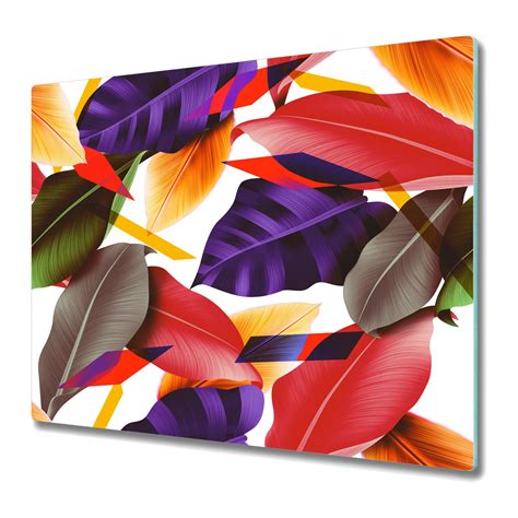 Szklana Osłona na Blat Kuchenny 60x52 cm Kolorowe liście Coloray