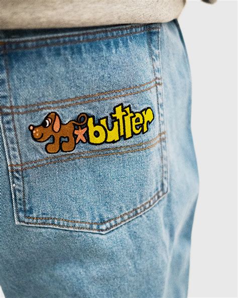 Butter Goods Pooch Relaxed Denim Jeans Washed Indigo Trainers Sb