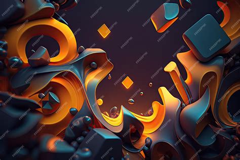 Premium Ai Image Abstract Geometric Shape Background With Curve Lines Design Generative Ai