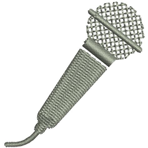 Ready To Use Microphone Digitized Embroidery Design At E4caps