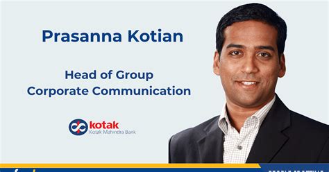 Kotak Mahindra Bank Appoints Prasanna Kotian As Head Of Group Corporate