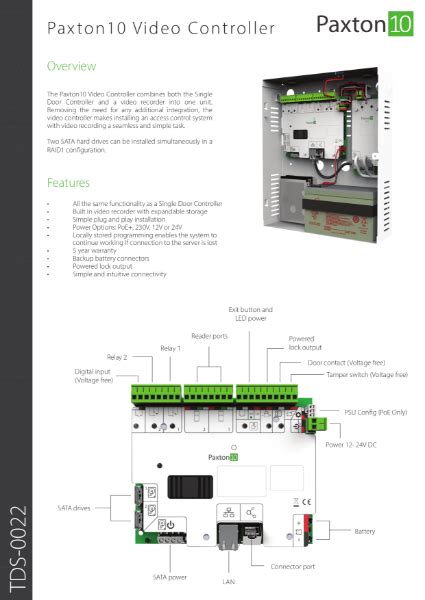 Paxton10 Video Controller In 12v 4amp Psu In Cabinet Single Door