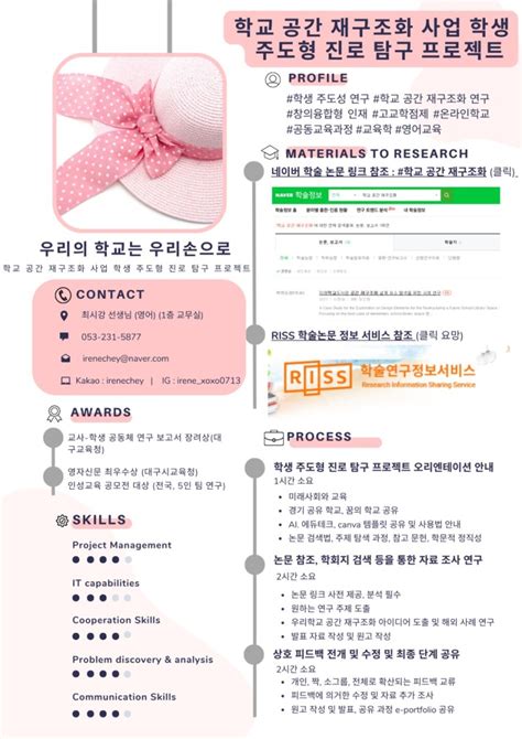 학생 주도형 진로탐구 프로젝트 초안 네이버 블로그