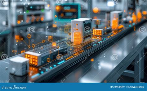 Industrial Automation And Applications Of Edge Computing Stock Image