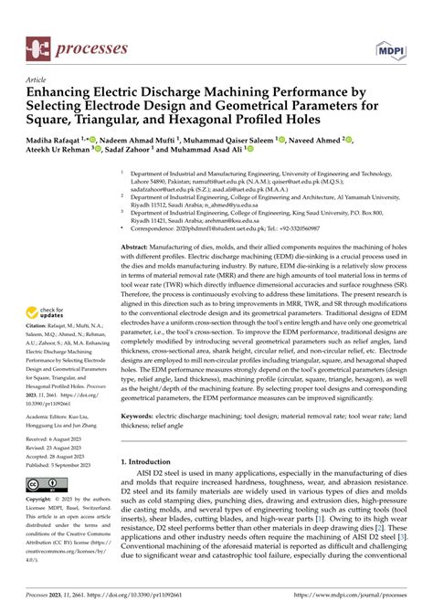 PDF Enhancing Electric Discharge Machining Performance By Selecting