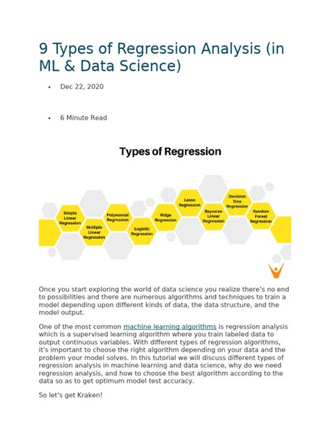 9 Types of Regression Analysis | PDF | Linear Regression | Regression Analysis