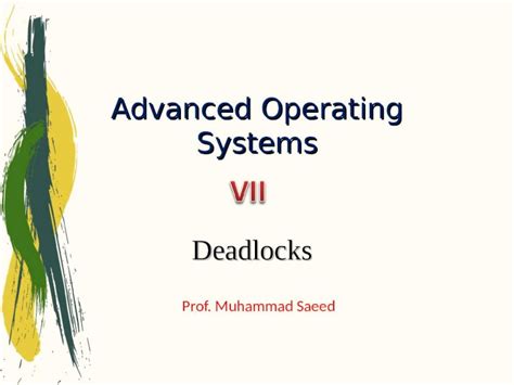Ppt Advanced Operating Systems Prof Muhammad Saeed Deadlocks