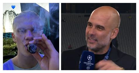 Erling Haaland Smokes Massive Cigar After Winning Champions League