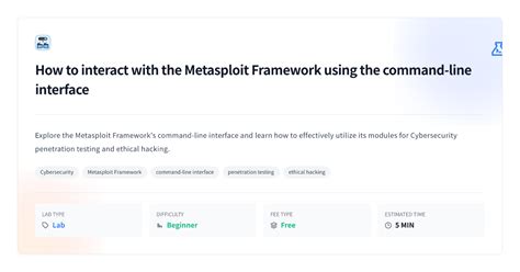 How To Interact With The Metasploit Framework Using The Command Line