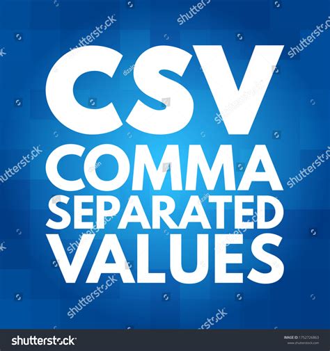 Csv 콤마로 구분된 값 약어 스톡 벡터로열티 프리 1752726863