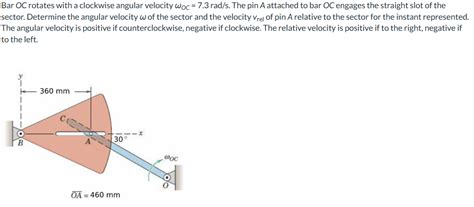 Solved Bar Oc Rotates With A Clockwise Angular Velocity Woc