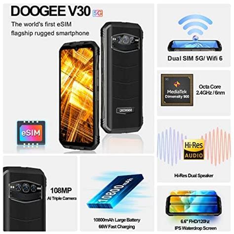 DOOGEE V30 Rugged Smartphone ESIM Dual 5G 15GB 256GB Rugged Phone