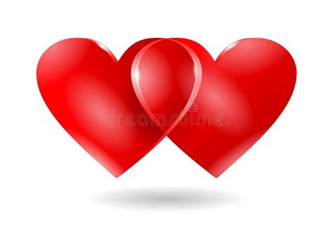 Two Hearts Joined Together Stock Illustrations 401 Two Hearts Joined