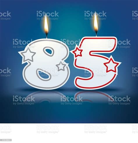 버스데이 캔들 넘버스 85 기념일에 대한 스톡 벡터 아트 및 기타 이미지 기념일 모양 배경 주제 Istock