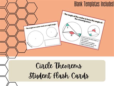 Circle Theorems Flash Cards Card Templates And Poster Teaching Resources