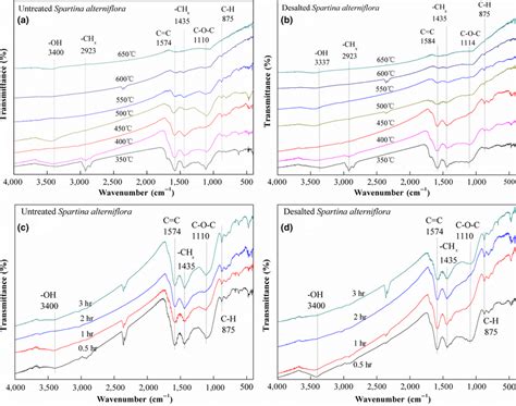 Changes In Biochar Functional Groups With Pyrolysis Temperature A B Download Scientific