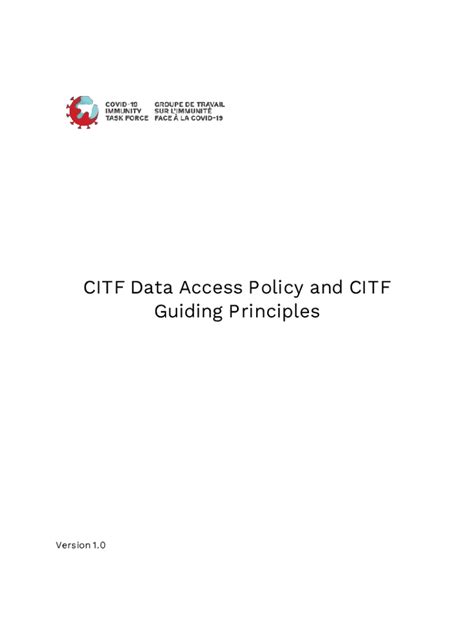 Fillable Online Citf Data Access Policy And Citf Guiding Citf