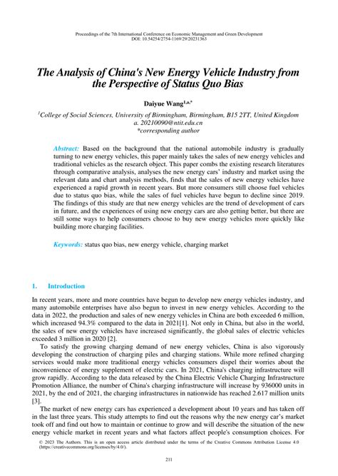 Pdf The Analysis Of Chinas New Energy Vehicle Industry From The