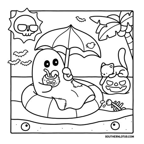 Spook Summer Livros Para Colorir Páginas Spook Summer Coloring