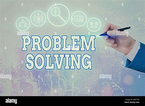 conceptual hand writing showing problem solving concept meaning having