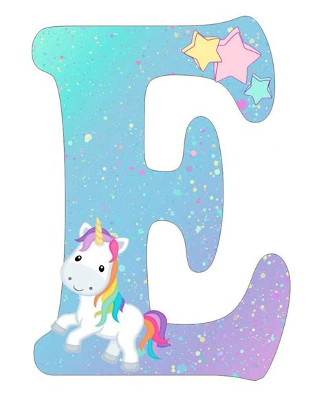 Buchstabe Letter E Alphabet Letter Crafts Unicorn Theme Party F9