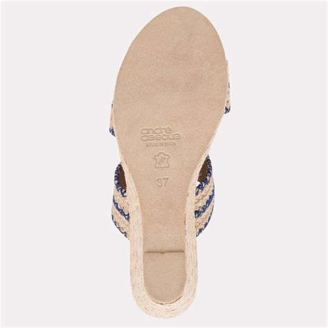 Striped Raffia Espadrille Comfortable Designer Wedge