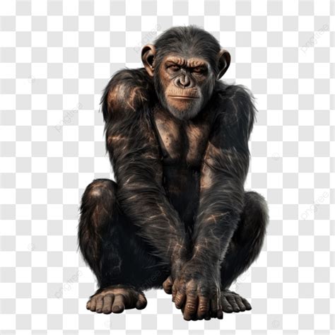 Chimpanzee Isolated On Transparent Background Generative Ai Chimpanzee