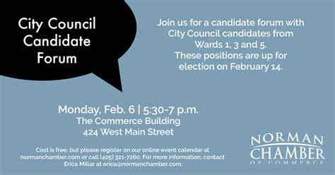 City Council Candidate Forum Norman Chamber Of Commerce