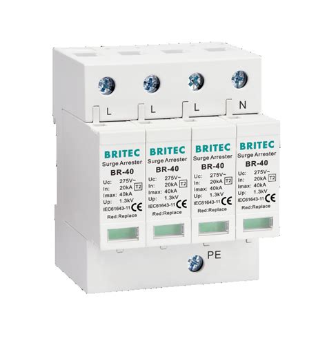 Br 40 4p 20ka 200ka Surge Protection Device Surge Arresters Spd