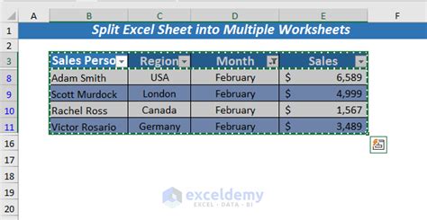 How To Split Excel Sheet Into Multiple Worksheets Methods