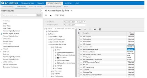 Acumatica Cloud Erp Tip User Security Access Rights By Role And By Screen Acumatica Cloud Erp Tip User Security Access Rights By Role And By Screen